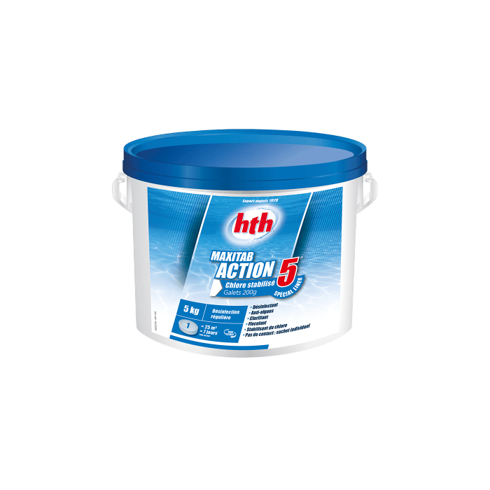 Vente de HTH MAXITAC ACTION 5 GALET 200G SPECIAL LINER 5KG - Wellness (57)
